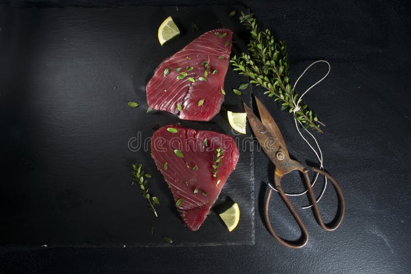 Fresh tuna slice stock photo. Image of delicious, ingredient - 111742448