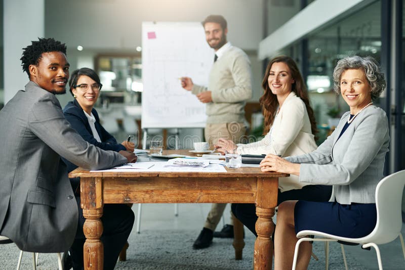 Presentation, Portrait or Business People in Office Meeting for ...