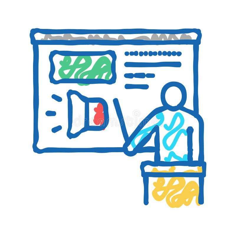 Presentation Pr Icon Doodle Illustration Stock Illustration ...