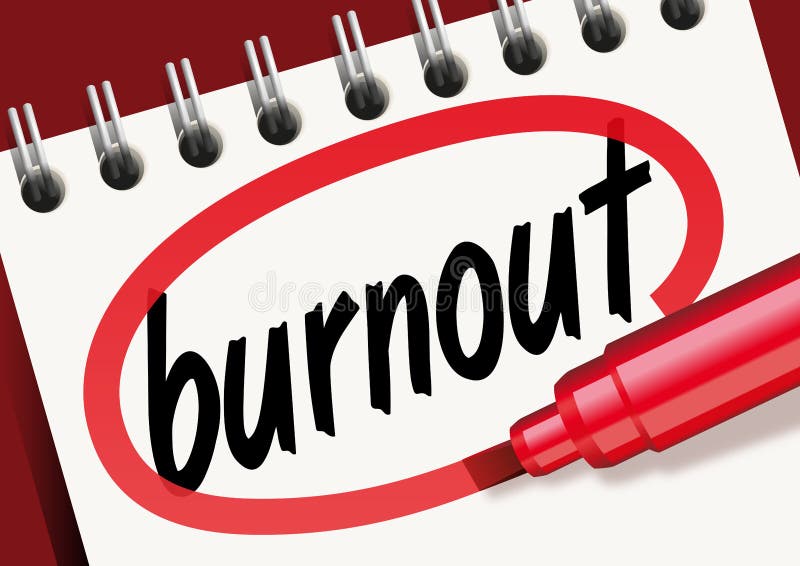 The Word Burnout Noted On A Notepad Stock Vector - Illustration of ...