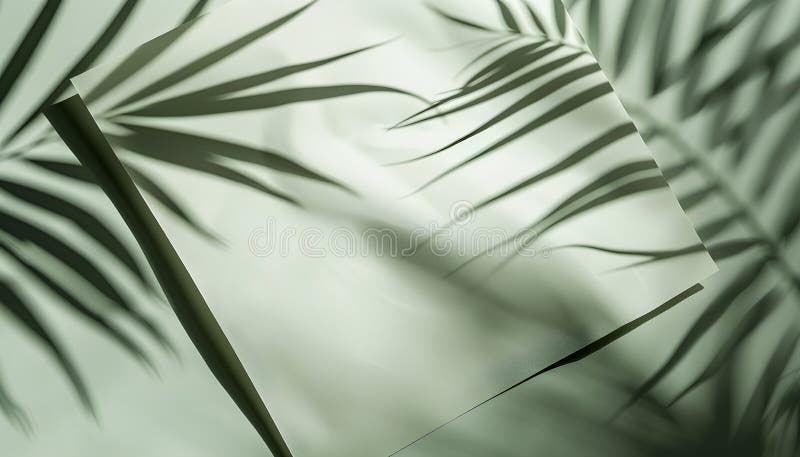 Presentation of Product. Paper and Shadows on Light Green Background ...