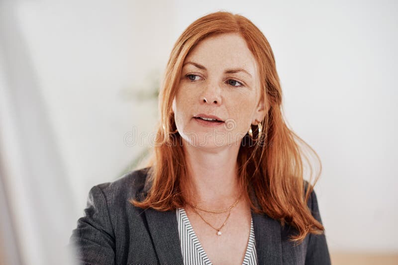 Presentation, Professional and Woman Thinking in Office for Training ...