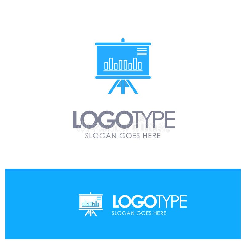 Presentation, Project, Graph, Business, Blue Solid Logo with Place for ...