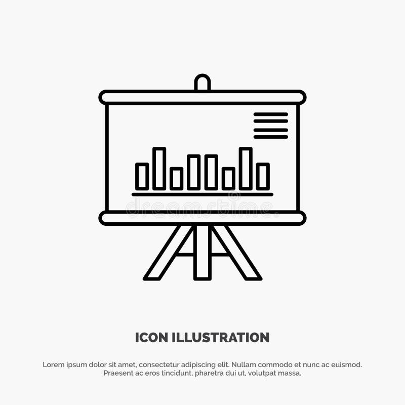 Presentation, Project, Graph, Business, Line Icon Vector Stock Vector ...