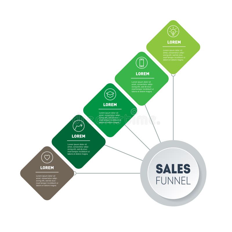 Five Options Project Process Chart Template for Presentation Stock Vector - Illustration of flat ...