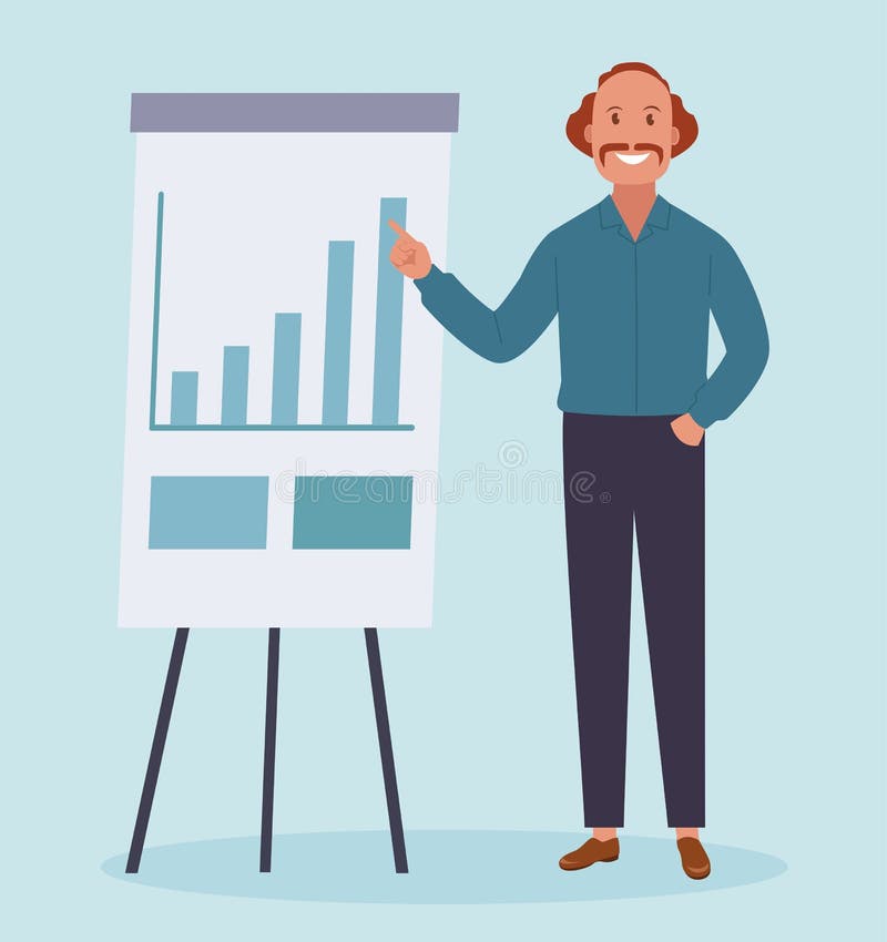 Presentation of the Project. a Man Presents a Project Stock Vector ...