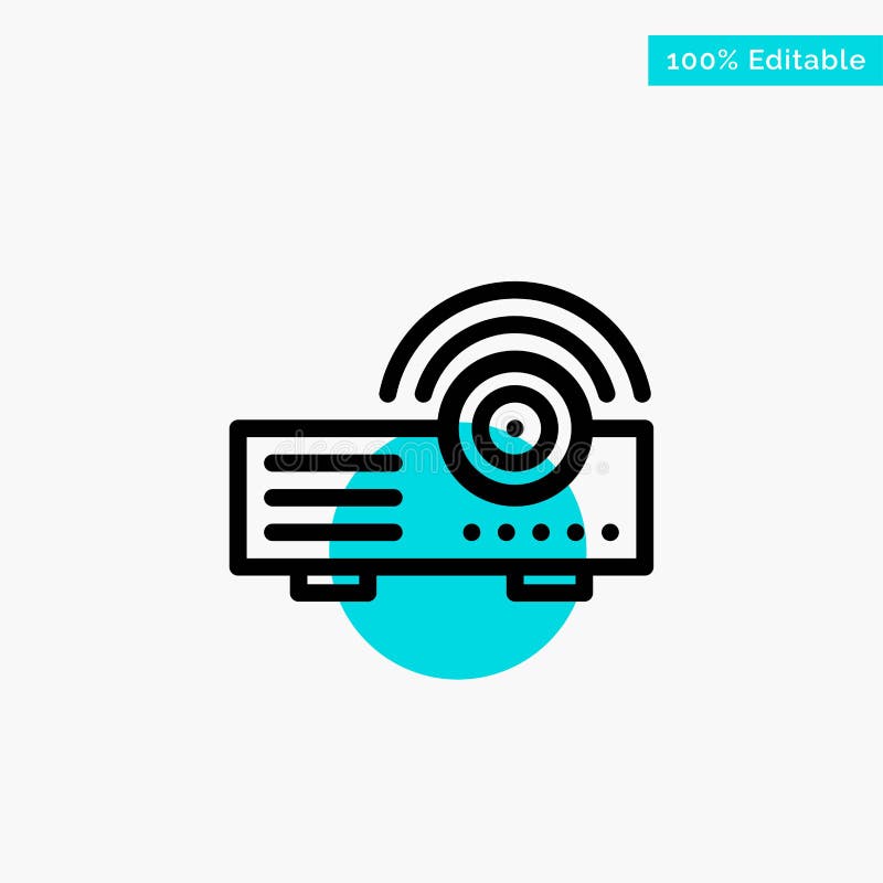 Presentation, Projector, Machine, Service Turquoise Highlight Circle ...