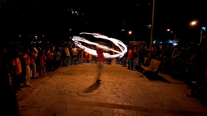 Presentation of Public Performance with Fire Editorial Image - Image of ...