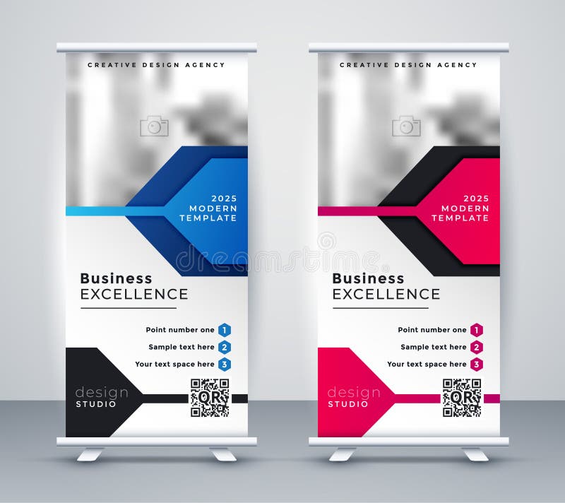 Presentation Roll Up Banner Design Stock Vector - Illustration of ...