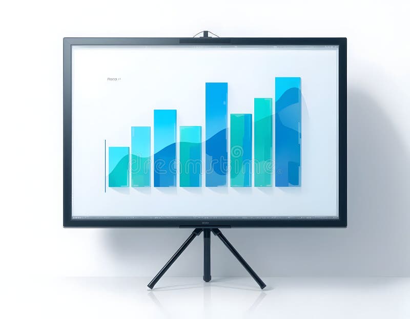 Presentation Screen Showing Business Bar Graph Chart on a Tripod Stand ...