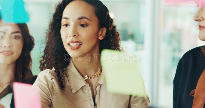 Presentation, Scrum and Meeting with Business Woman in Office for ...