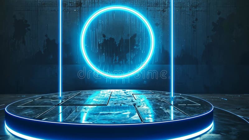 Captivating Podium Light Hologram Display in a Minimalist Studio ...