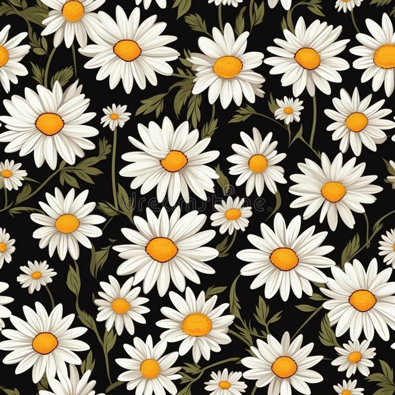 Presentation Slide with Abstract Daisy Texture Stock Illustration ...