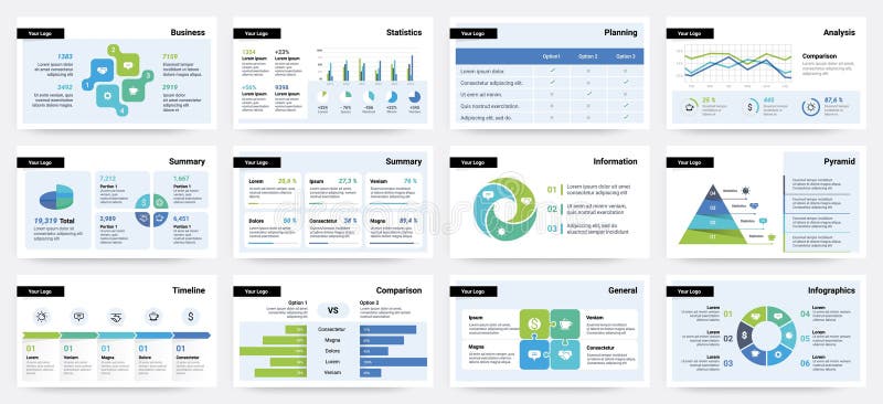 Presentation Slide. Business Project Report Visualization, Pages with ...