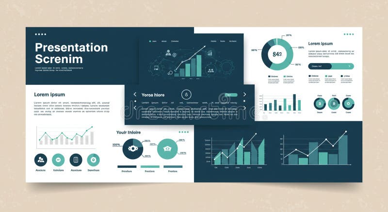 A Presentation Slide Layout Featuring Various Infographic Elements ...