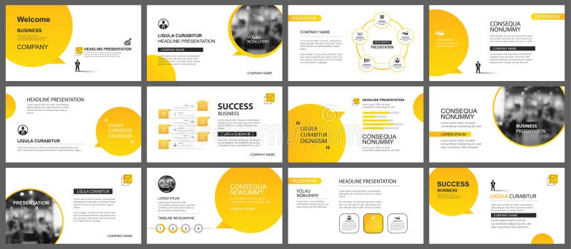 Presentation and Slide Layout Template. Design Yellow Gradient in Paper ...