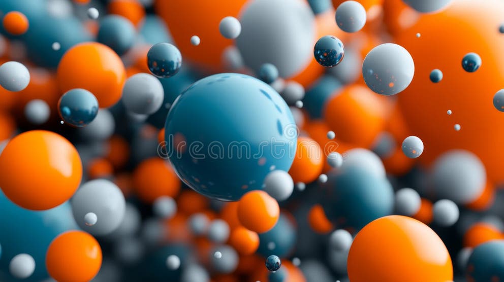 For a Presentation Slide, Shiny 3D Blobs Represent Data Points and Clusters Based on Machine ...