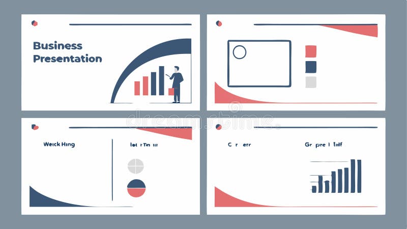 Presentation Slide Template with Charts for Business and Data Generative AI Stock Vector ...