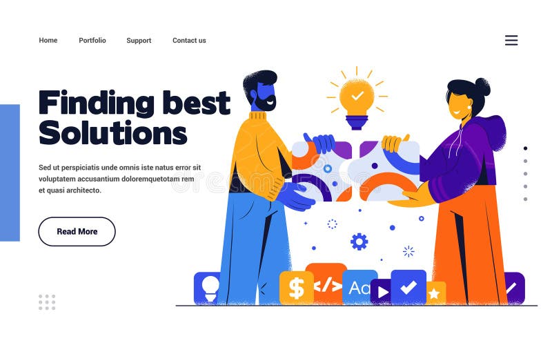 Modern Flat Design Illustration of Finding Best Solutions Stock Vector ...