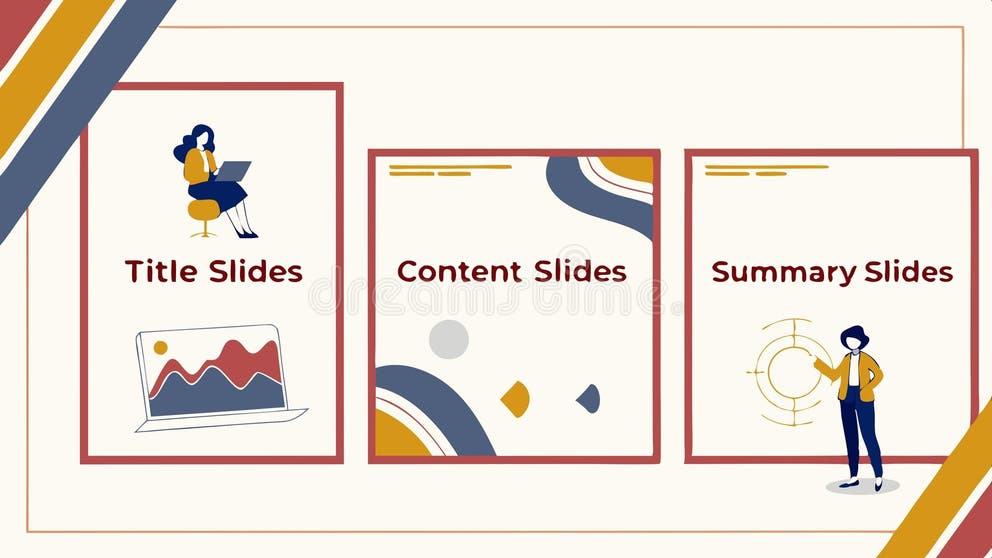 Presentation Slide with Title Content and Summary Sections, Vector ...