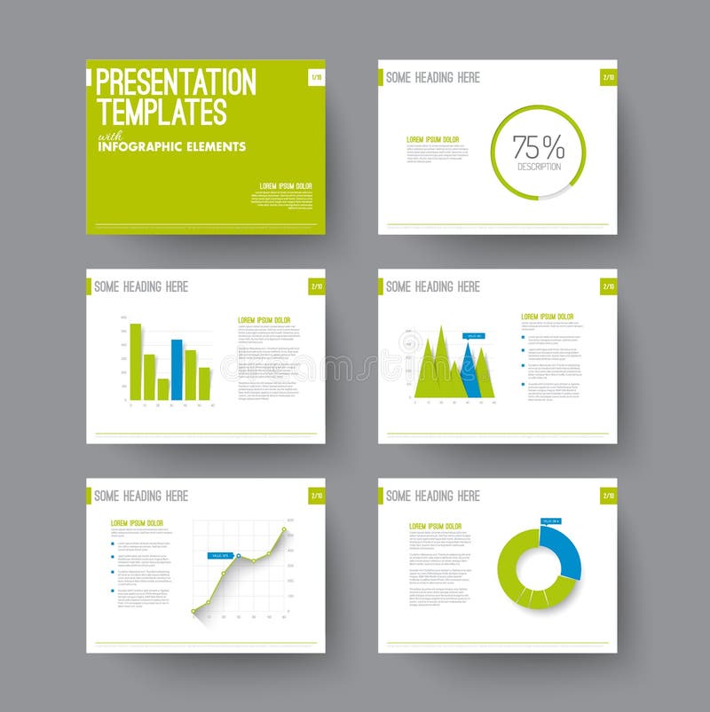 Presentation Slides with Infographic Elements Stock Illustration ...