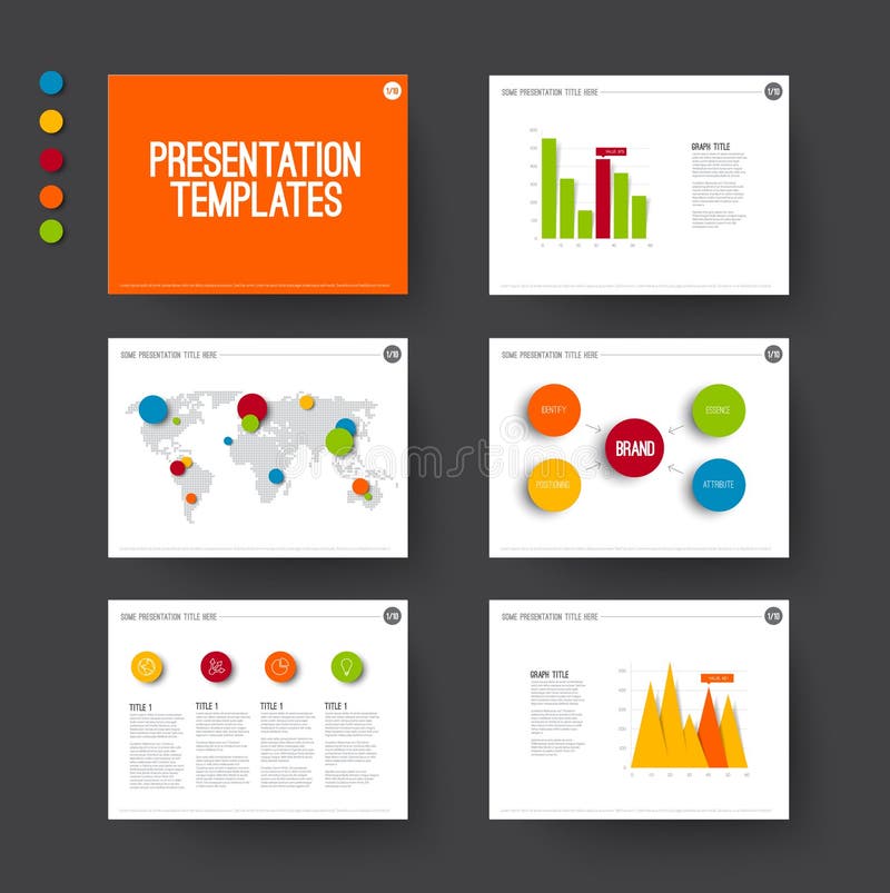 Presentation Slides with Infographic Elements Stock Vector ...