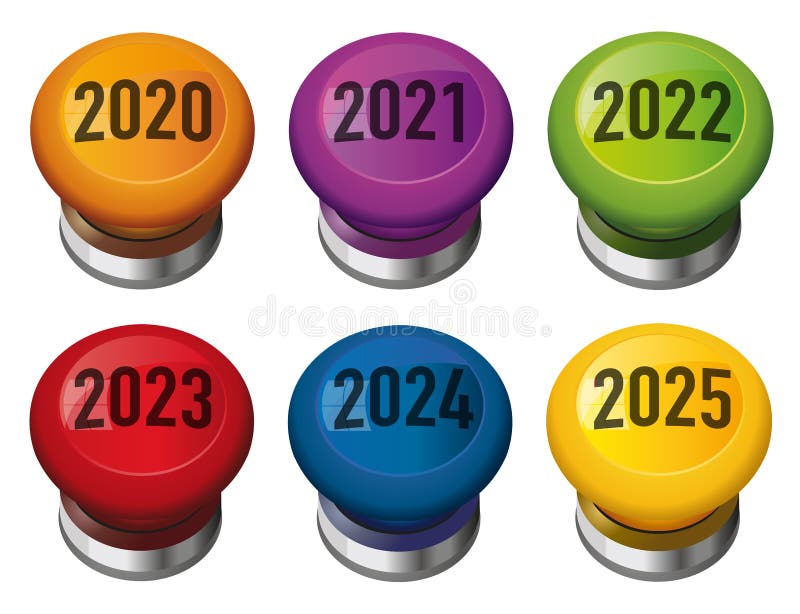 The Years 2020 To 2025 Presented on a Buzzer Stock Vector ...