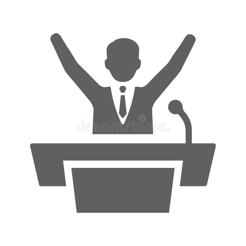Presentation, Speech, Talk Icon. Gray Vector Sketch Stock Illustration ...