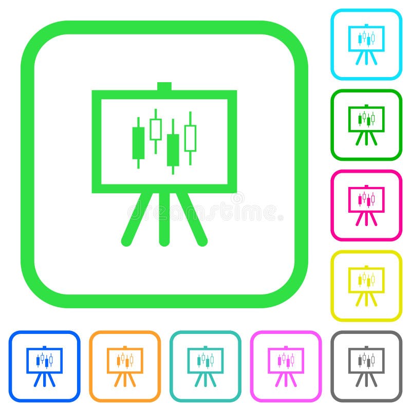 Presentation Table with Candlestick Chart Vivid Colored Flat Icons ...