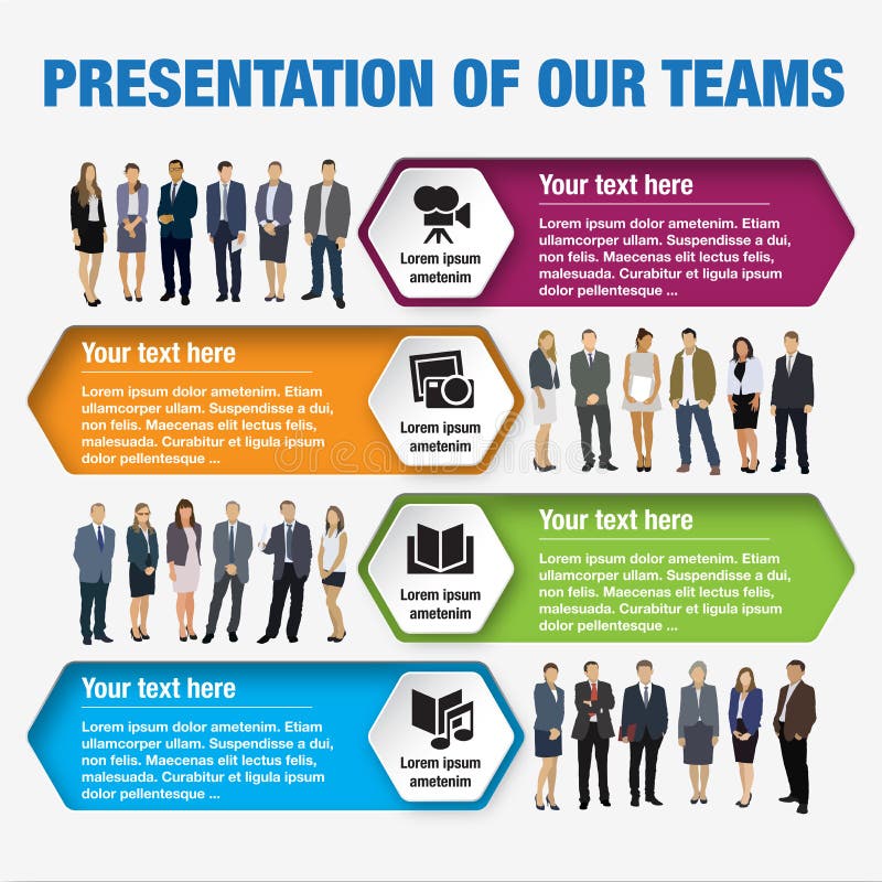 Presentation of teams stock vector. Illustration of message - 106450650