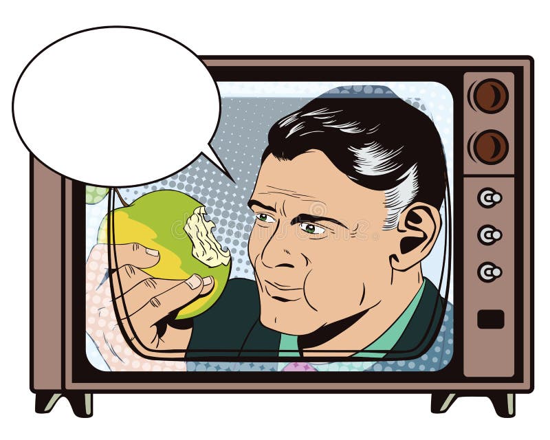 Presentation Template. Man Eating an Apple Stock Vector - Illustration ...