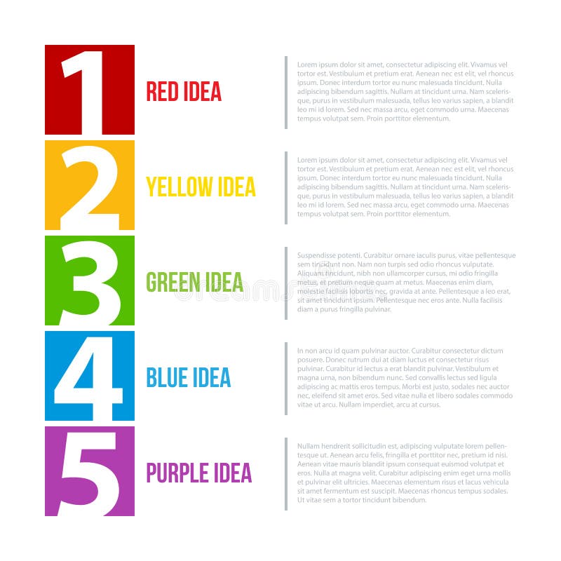 Presentation Template with Numbers from 1 To 5 Stock Vector ...