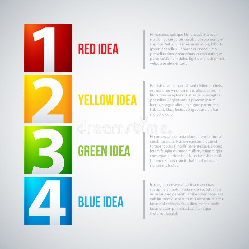 Presentation Template with Numbers from 1 To 4 Stock Vector ...