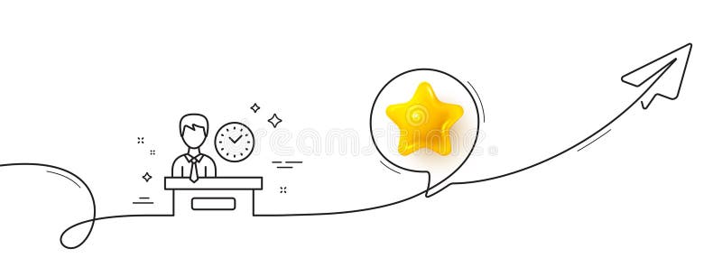 Presentation Time Line Icon. Watch Sign. Continuous Line with Plane ...