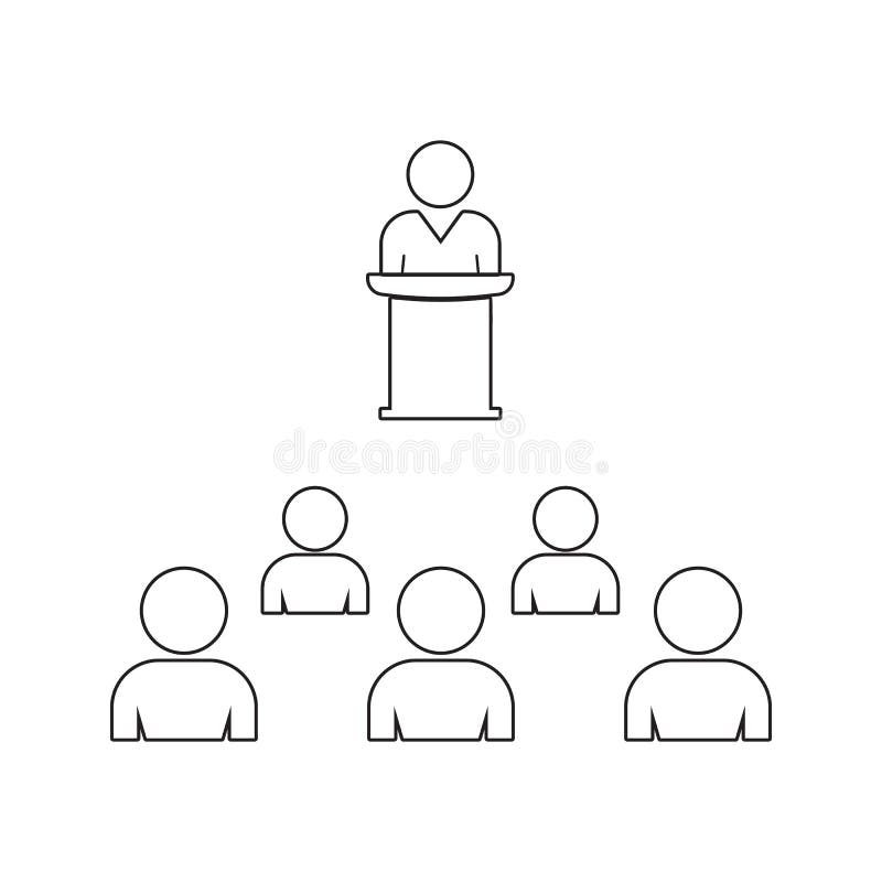 Presentation To the Audience Icon. Detailed Set of Conversation and ...