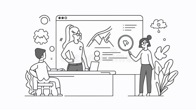 Professional Presentation Training Outline Vector Illustration Icon ...