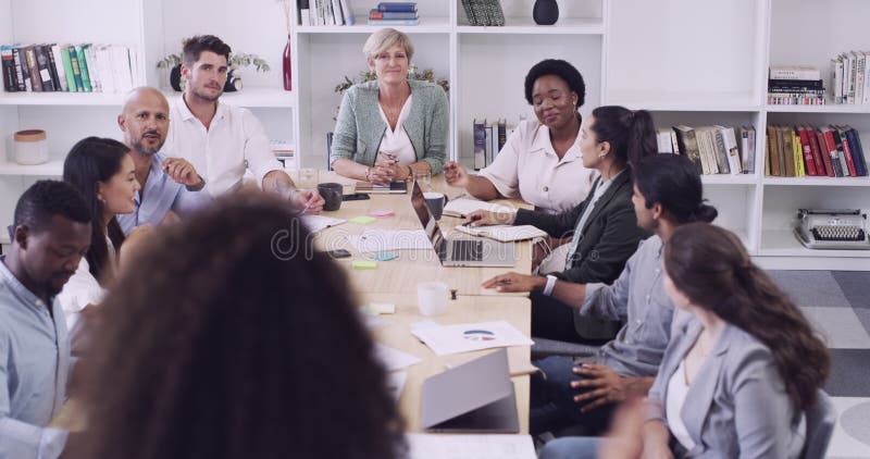 Presentation, Training and a Team of Business People in the Boardroom ...