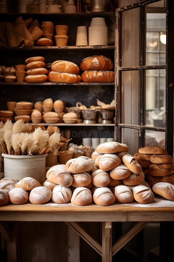 The Presentation of Various Bread Types at the Bakery Stock ...