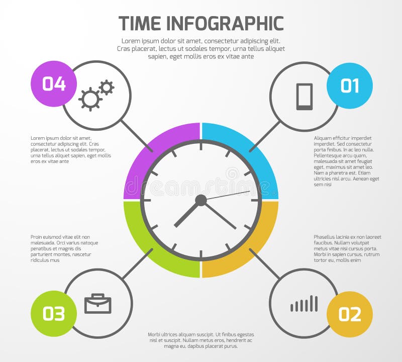 Infographic Clock Design Vector Stock Vector - Illustration of target ...