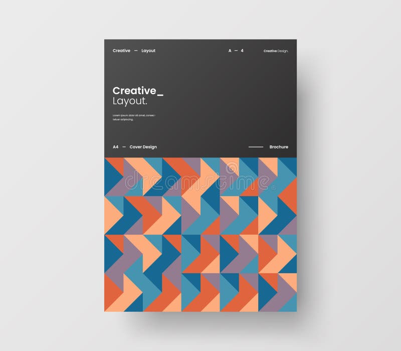 Presentation Vector A4 Front Page Mock Up. Report Cover Abstract ...