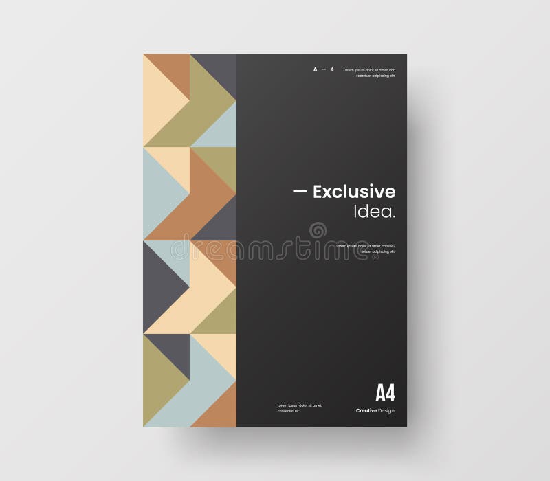 Presentation Vector A4 Front Page Mock Up. Report Cover Abstract ...