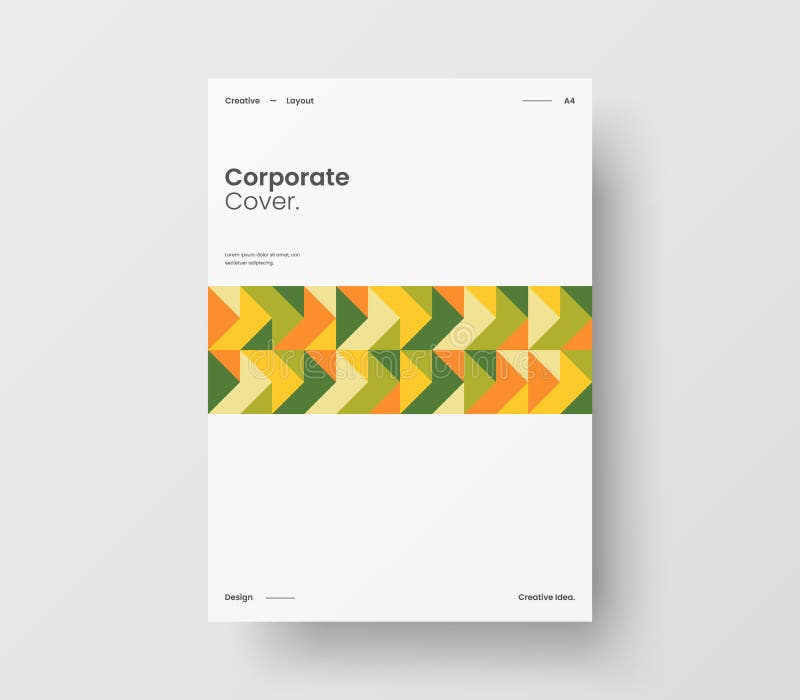 Presentation Vector A4 Front Page Mock Up. Report Cover Abstract ...