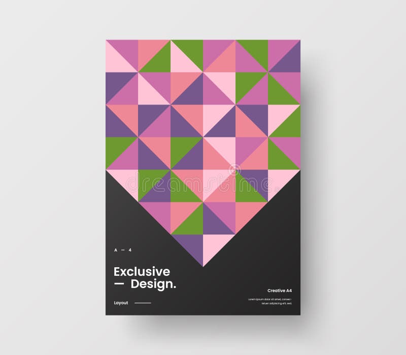 Presentation Vector A4 Front Page Mock Up. Report Cover Abstract ...