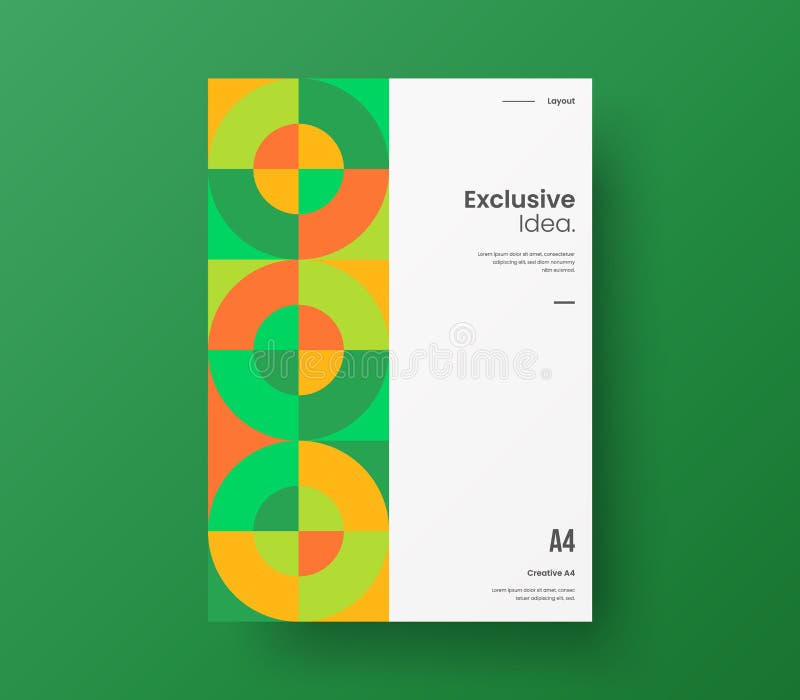 Presentation Vector A4 Front Page Mock Up. Report Cover Abstract ...