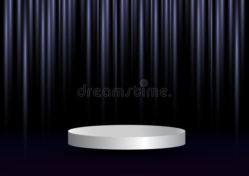 Presentation White Platform Circle Center Dark Line Background Stock ...