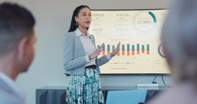 Presentation, Workshop or Business Woman in Seminar for Teaching or ...