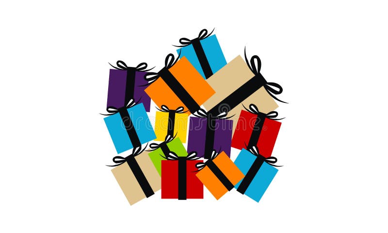 Presente Logo Design Template Ilustração do Vetor - Ilustração de verde ...