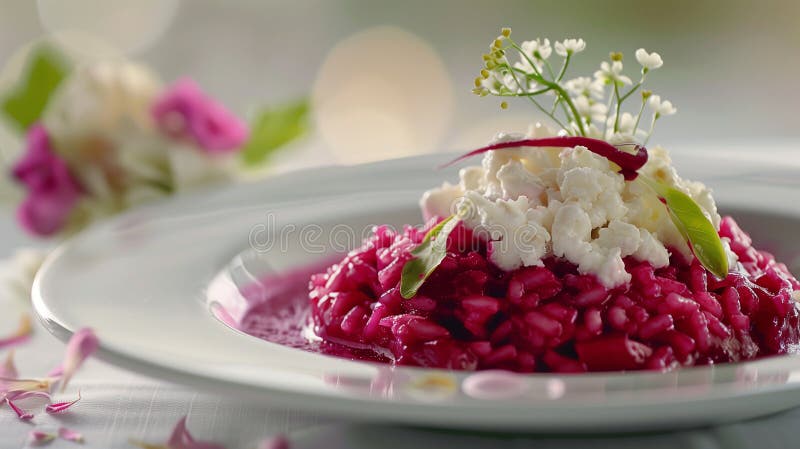 Presented in a Decorative Pink Bowl, an Elegant Beetroot Risotto is ...