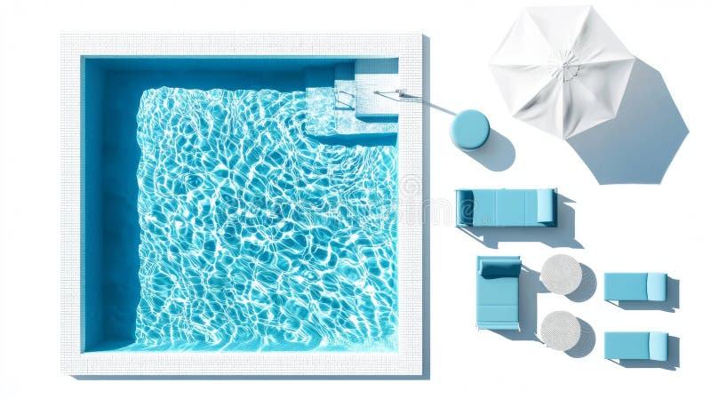 Presented in a Top View is a Set of Swimming Pools in Various Shapes ...