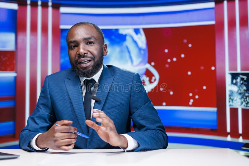 Presenter Broadcasting Tv Content Stock Photo - Image of powerful ...